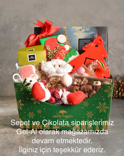 Yılbaşı Özel Hediye Sepeti - Kardan Adam - Ceviz Ağacı